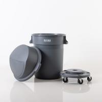 China Baiyun Cleaning 80L/120L Outdoor Circular Garbage Can with Wheels  Base for sale