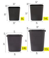 China AF07008/ AF07009 24L Plastic Hotel  Room  Restaurant Dustbin Outdoor  Bin for sale