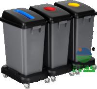 China Outdoor Dustbin Cleaning Products  AF07332B AF07332A AF07333B AF07333A  2*60L 3*60L Outdoor Waste Classification Bins for sale
