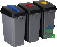 China Outdoor Dustbin Cleaning Products  AF07332B AF07332A AF07333B AF07333A  2*60L 3*60L Outdoor Waste Classification Bins for sale