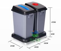 China Outdoor Dustbin Cleaning Products  AF07332B AF07332A AF07333B AF07333A  2*60L 3*60L Outdoor Waste Classification Bins for sale