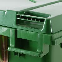 China Outdoor Dustbin Cleaning Products AF07660 BAIYUN Cleaning Big Capacity Strong 4-Wheels Metal Handle 660L Plastic Waste  Bin for sale