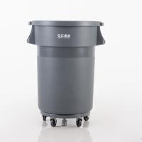 China AF07501-AF07503 80L/120L/168L  Baiyun Cleaning With Wheel-base Circular Garbage Can Waste Bin Trash Can for sale