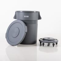 China AF07501-AF07503 80L/120L/168L  Baiyun Cleaning With Wheel-base Circular Garbage Can Waste Bin Trash Can for sale