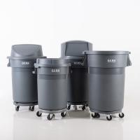 China AF07501-AF07503 80L/120L/168L  Baiyun Cleaning With Wheel-base Circular Garbage Can Waste Bin Trash Can for sale