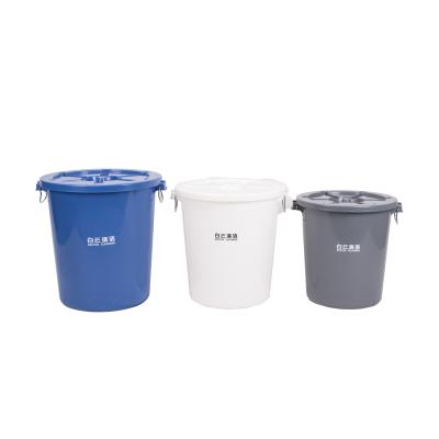 China AF07519-AF07521 65L-110L Baiyun Cleaning Circular Garbage Can Waste Bin Trash Can for sale