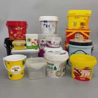 China Food Grade HDPE 20 Litre Plastic Paint Bucket with Lid Custom Colors for sale