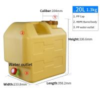 China 20L Food Grade Plastic Bucket with Lid and Faucet 358x234x337mm for sale