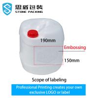 China Chemical Liquid UFU 5 Gallon Plastic HDPE Container White Yellow for sale