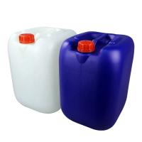 China 30L HDPE Square Plastic Bucket with Handle 360x300x410mm Blue Chemical Drum for sale