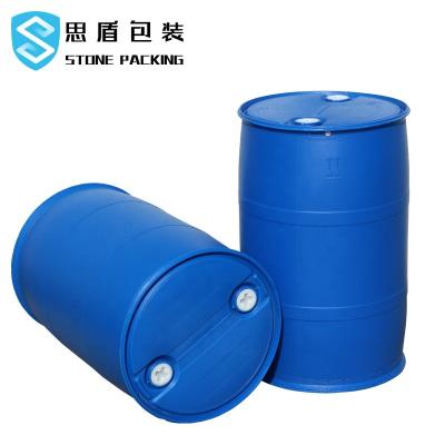 China Blue HDPE 55 Gallon Plastic Drum 200L Screw Cover Sealed Oil Chemical Barrel for sale