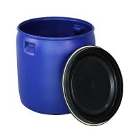 China ISO9001 150L HDPE Plastic Barrel 530x570x610mm Food Grade Blue Drum with Iron Ring for sale