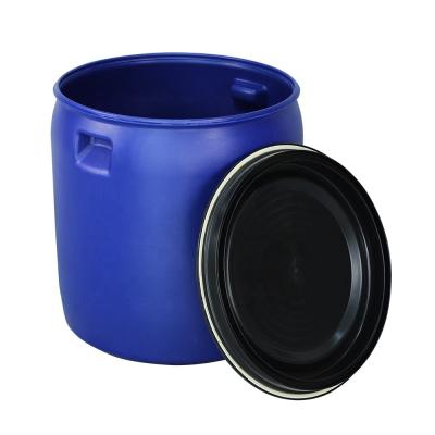 China ISO9001 150L HDPE Plastic Barrel 530x570x610mm Food Grade Blue Drum with Iron Ring for sale
