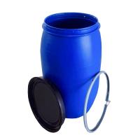 China HDPE Cylindrical Chemical Drum 200 Liters Blue Plastic Barrel 585x970mm 9kg for sale