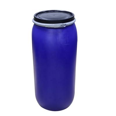 China 125L Oval HDPE Chemical Drum with Iron Ring Lock 5.8kg Food Grade Blue for sale