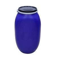 China 125L Oval HDPE Chemical Drum with Iron Ring Lock 5.8kg Food Grade Blue for sale