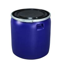 China 150L HDPE Plastic Drum Chemical Food Grade Blue Barrel with Iron Hoop Ring for sale