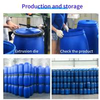 China 150L HDPE Plastic Barrel with Iron Ring Strong Sealing Chemical Container Blue for sale