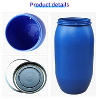 China 150L HDPE Plastic Barrel with Iron Ring Strong Sealing Chemical Container Blue for sale