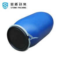 China 150L HDPE Plastic Barrel with Iron Ring Strong Sealing Chemical Container Blue for sale