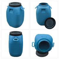 China HDPE 100%  60L Blue HDPE Plastic Container Drum With Lid for sale