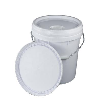 China 20L Round Plastic Paint Bucket with Lid 1000g Diameter 26.7cm HDPE Container for sale