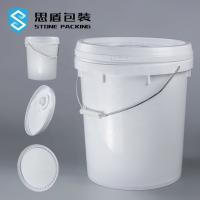 China Reusable 20L Plastic Paint Bucket 2.0mm Thick with Lid BPA Free Heavy Duty for sale