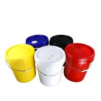 China HDPE 5 Gallon Plastic Paint Bucket 20L with Handle 1.1mm Thickness Industrial Pail for sale
