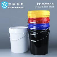China HDPE 5 Gallon Plastic Paint Bucket 20L with Handle 1.1mm Thickness Industrial Pail for sale