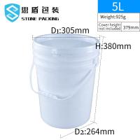 China HDPE 5 Gallon Plastic Paint Bucket 20L with Handle 1.1mm Thickness Industrial Pail for sale