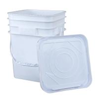 China ISO 9001 5 Gallon White Plastic Bucket 141x103x120mm PP Chemical Container for sale
