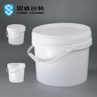 China 20L 5 Gallon White Plastic Paint Bucket with Lid Plain Lacquered PP for sale