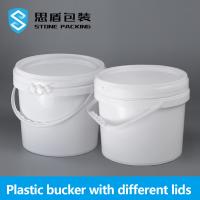 China 20L 5 Gallon White Plastic Paint Bucket with Lid Plain Lacquered PP for sale