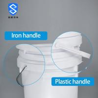 China Sidun 5 Gallon White PP Paint Bucket with Lid 20L Anti Shrink Round Pail for sale