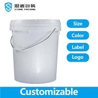 China White 5 Gallon 20 Litre Paint Bucket with Oil Filter Cap ISO9001 Plastic Pail for sale