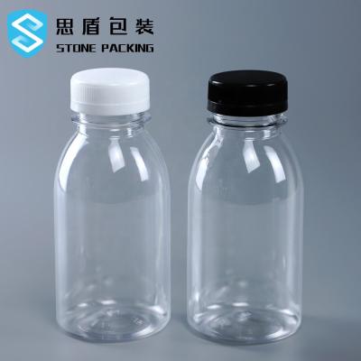 China Clear PET Plastic Bottle 250ml 34mm Neck with Screw Cap for Water Juice for sale