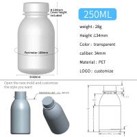 China Clear PET Plastic Bottle 250ml 34mm Neck with Screw Cap for Water Juice for sale