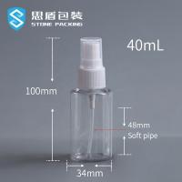 China Recyclable 40ml Alcohol Transparent PET Spray Bottle 73*34mm for sale