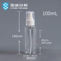 China Transparent 18mm 100ML PET Spray Bottle With Nozzle 13g for sale