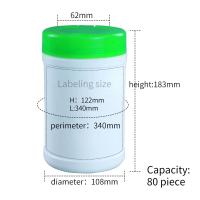 China HDPE Wipes Alcohol Cotton Plastic Jerry Can Bucket with Cap 80 Pieces White for sale