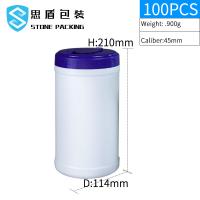 China Translucent Screw Cap HDPE Wet Wipes Plastic Container 900g for sale