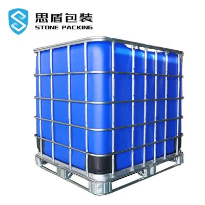 China SIDUN 1000L IBC Chemical Tote Container HDPE Tank with Galvanized Steel Frame 1200x1000mm for sale