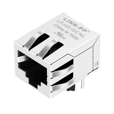 China Belfuse SI-60162-F Compatible LINK-PP LPJ0516CNL 10 Base-T Tab Down Without Led Single Port Shielded Amp RJ-45 Connectors for sale