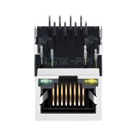 China Bothhand LF1S022-34 LF Compatible LINK-PP LPJ0022BANL 10 Base-T Tab Down Yellow/Green Led 1x1 Port Shielded RJ-45 Module for sale