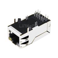 China LPJK9093AONL 10G Base-T Tab Up Orange&Green/Yellow Led 1x1 Port POE++ RJ45 connector for sale