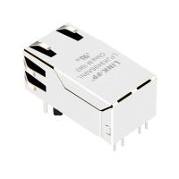 China LPJK9496A9NL 10G Base-T RJ45 with POE Magnetics Jack Tab Up With Green/Green Led for sale