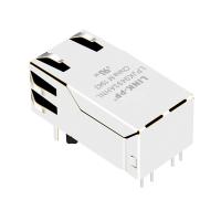 China LPJK9493AHNL 10G Base-T PoE++ RJ45 Female Connector Single Port Tab UP Green/Yellow Led for sale