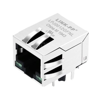 China Belfuse SI-40139 Compatible LINK-PP LPJ0012GFNL 10/100 Base-T Tab Down Green/Green Led 1x1 Port Industrial RJ45 Ethernet Connector for sale