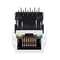 China RB1-125BHQ1A Compatible LINK-PP LPJ0085AHNL 10/100 Base-T Single Port PoE RJ45 Connector Module Tab Down Green/Yellow Led for sale