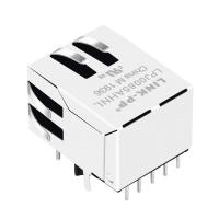 China P65-101-1HQ9 Compatible LINK-PP LPJ0085AHNL 10/100 Base-T Tab Down Green/Yellow Led Single Port PoE Integrated RJ-45 Connector for sale